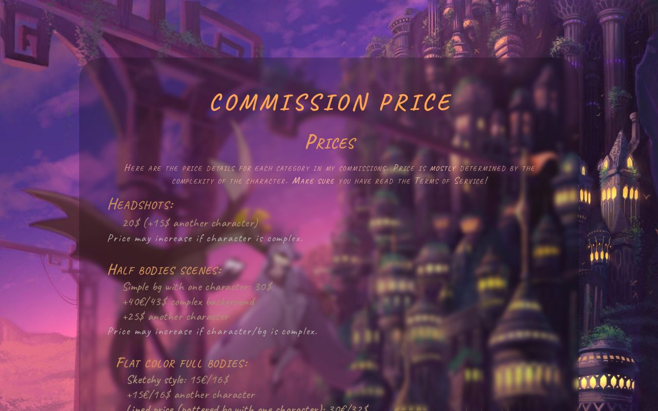 Commission prices